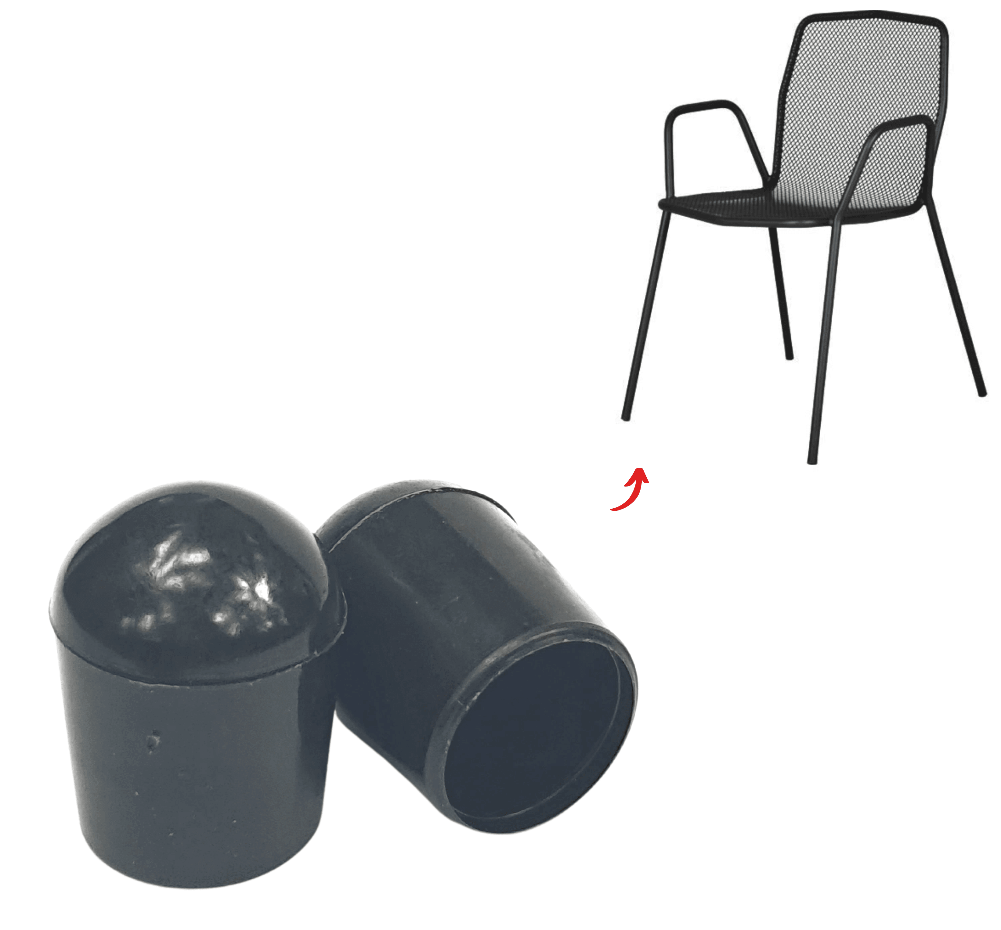 Heavy Duty Domed Round External Chair Tips | Indoor / Outdoor | Cha...