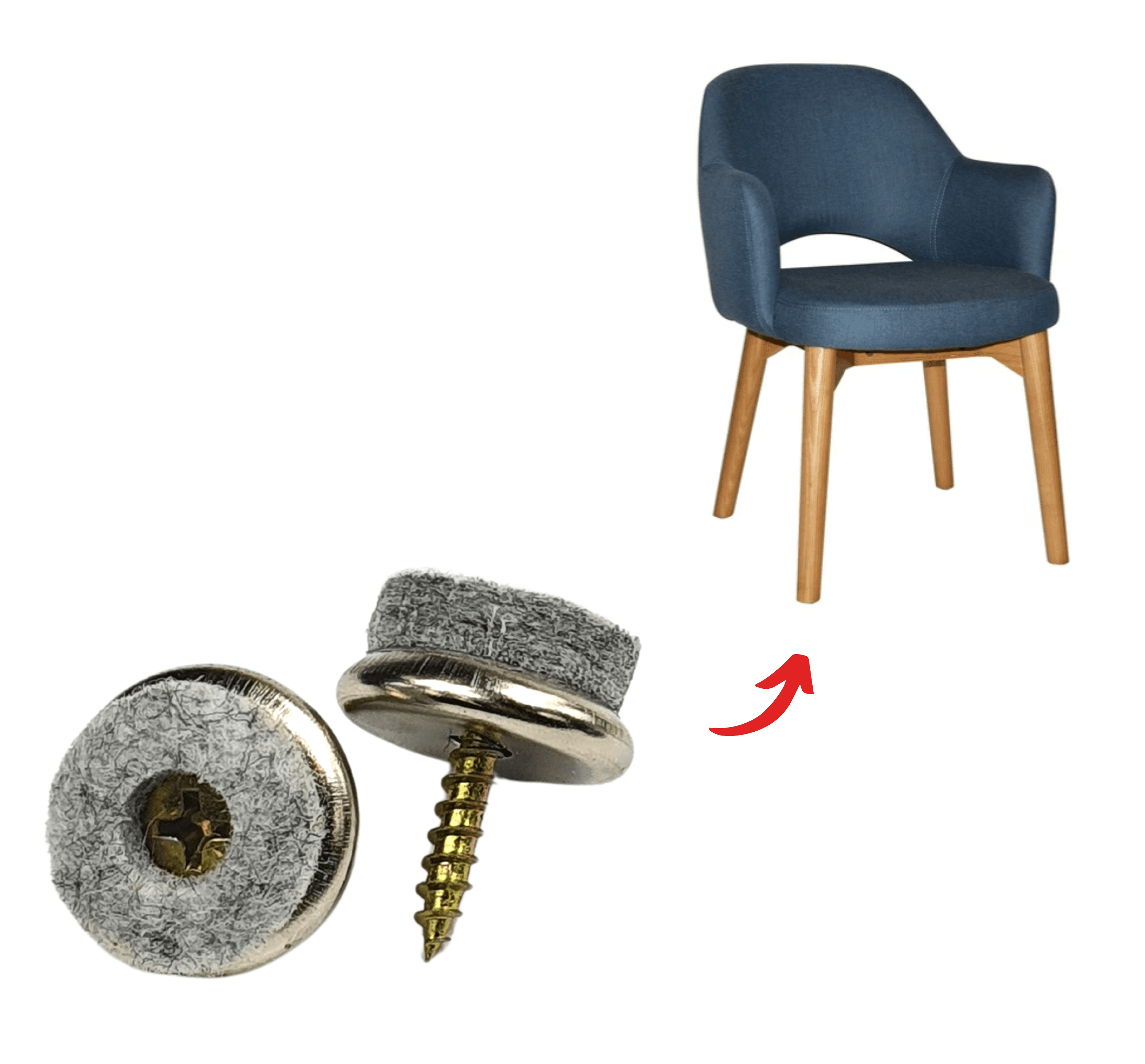 Felt Screw In Chair Tip Glides | Chair TIps Australia