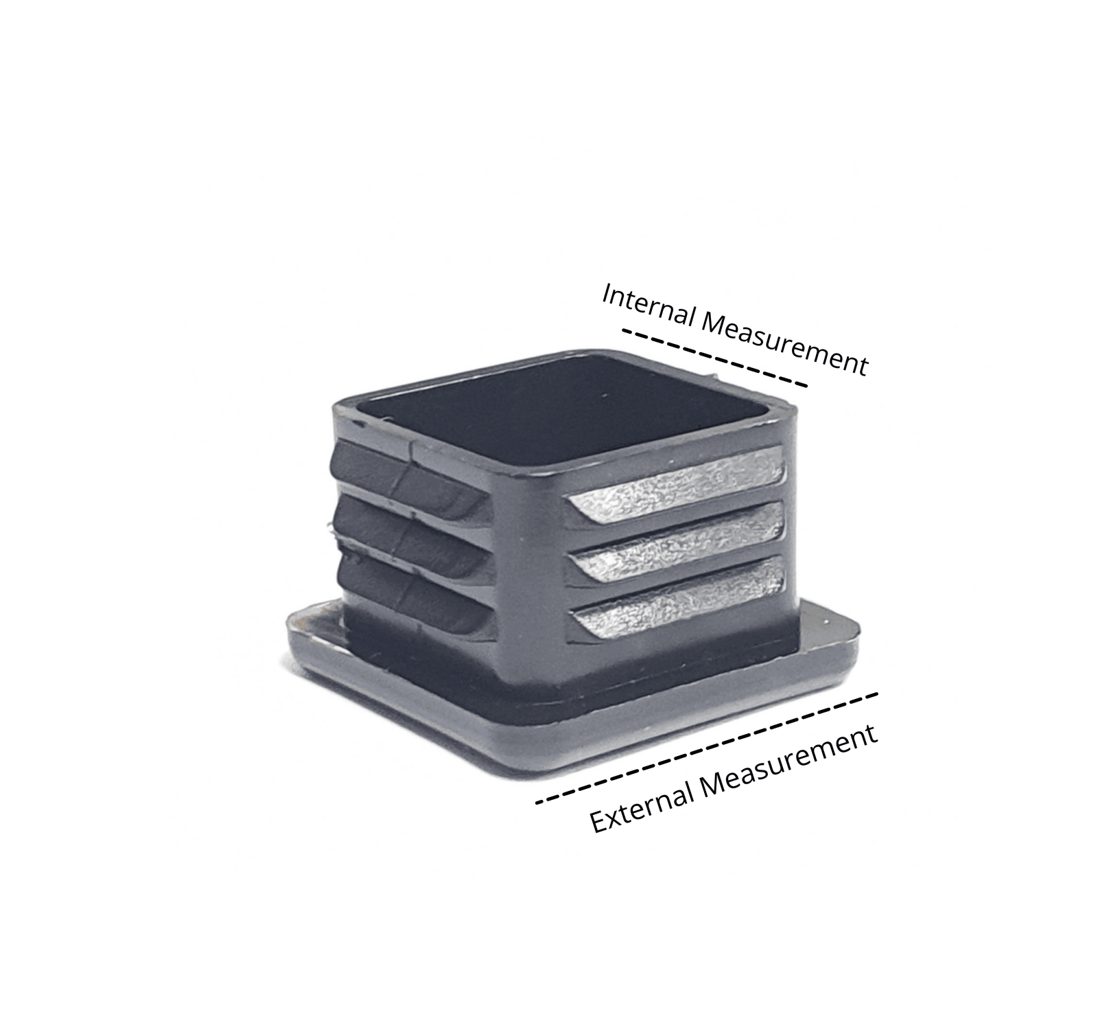 Square Black Internal Chair Tips - All Flooring - Australian Made