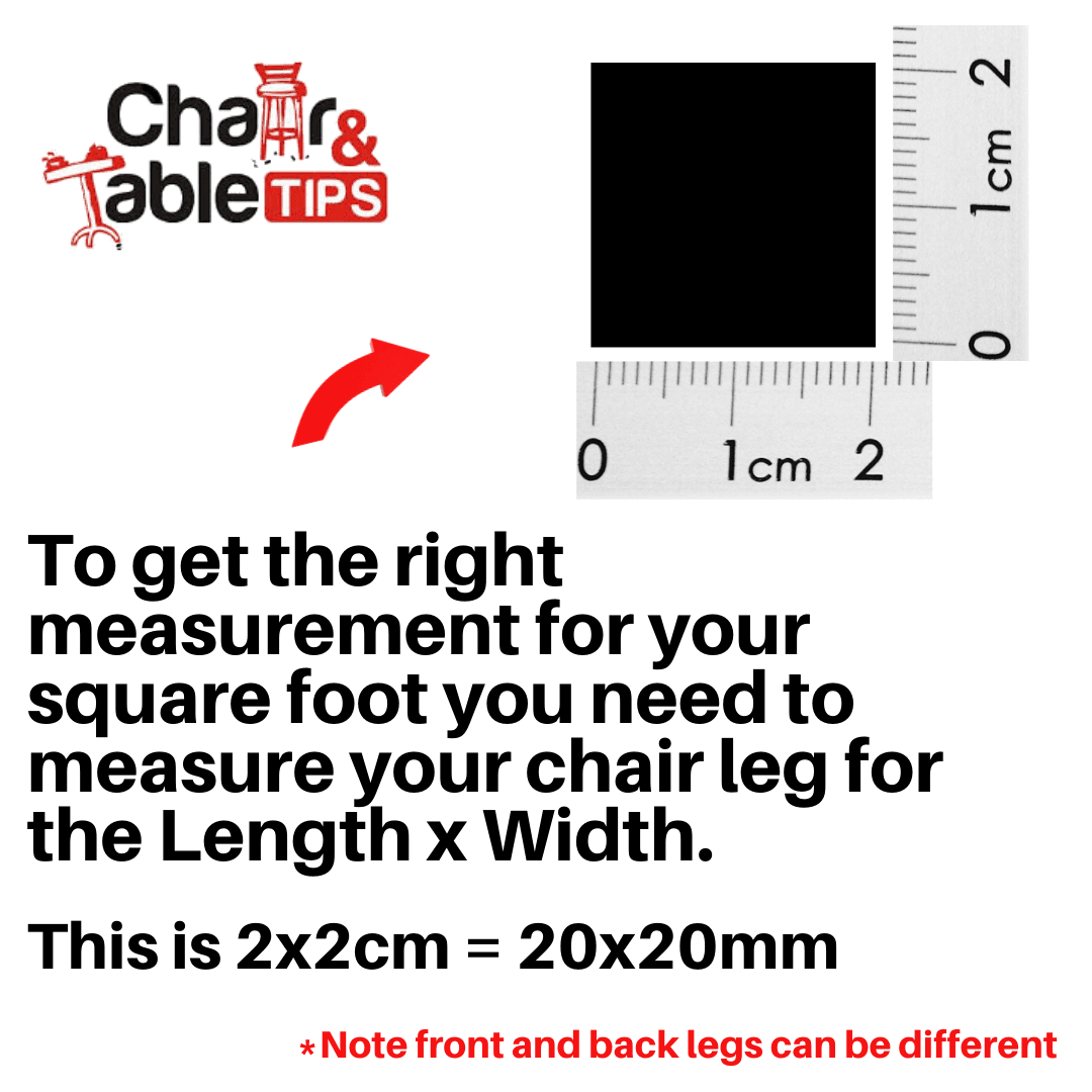 Square Black Internal Chair Tips - All Flooring - Australian Made